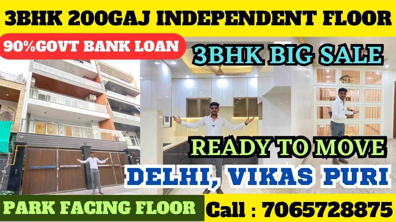 3bhk 200gaj independent floor in delhi , vikas puri with government ...