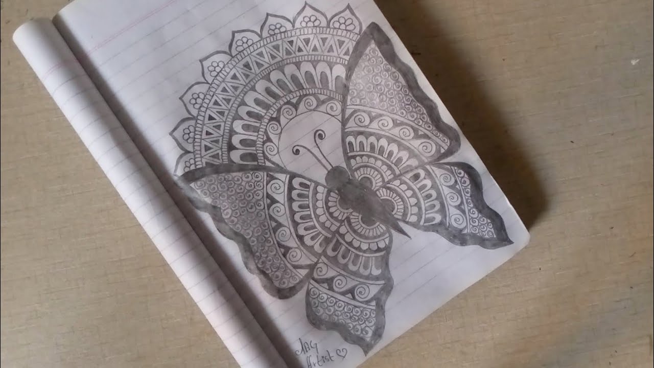 •AAG | Butterfly mandala art for beginners | mandala zentangle art # ...