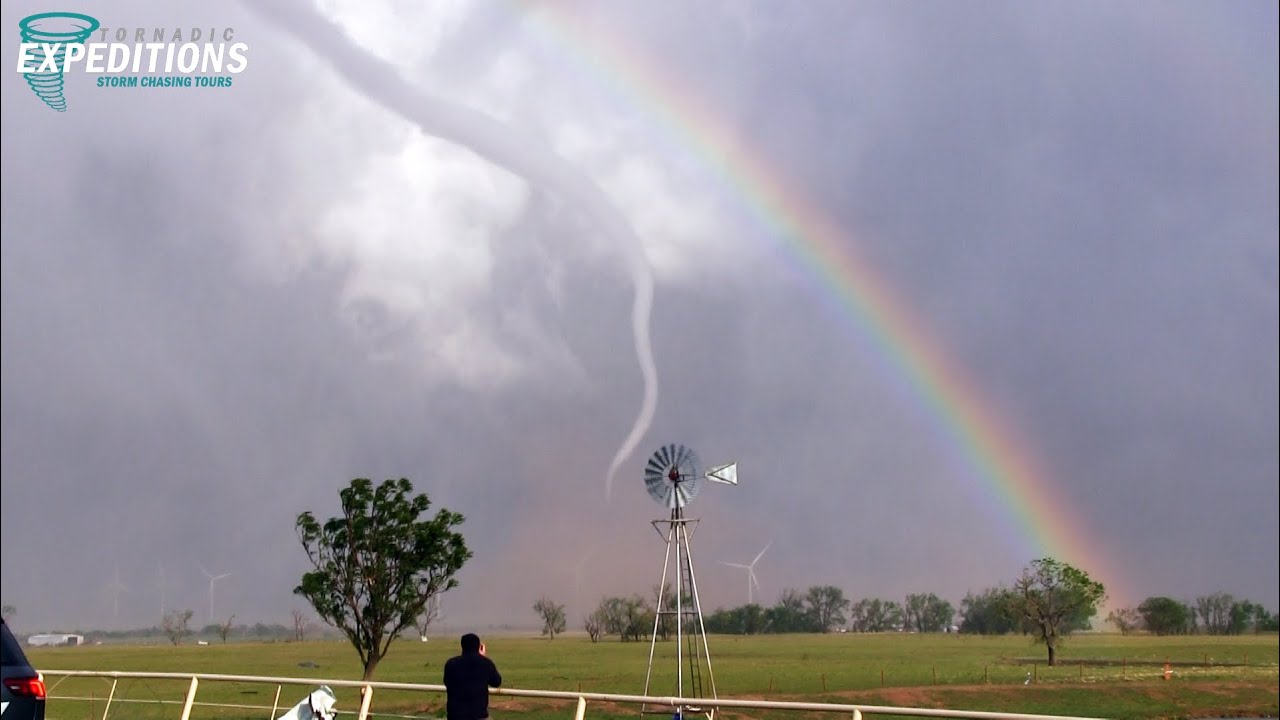 Amazing NW Texas Tornadoes - April 23, 2021 - Tornado and Rainbow! - YouTube