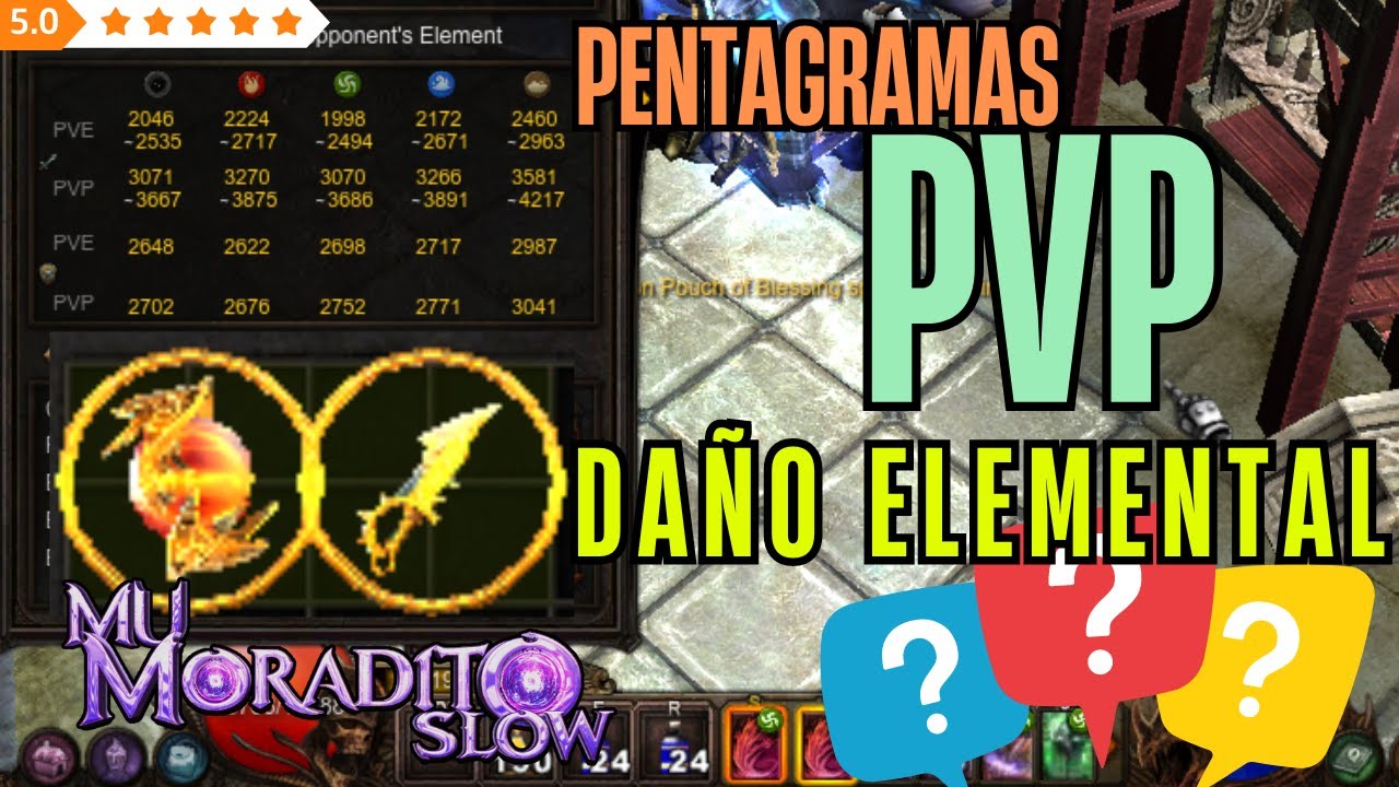 Cual es el mejor Pentagrama PVP y como funciona el Daño Elemental - Mu ...
