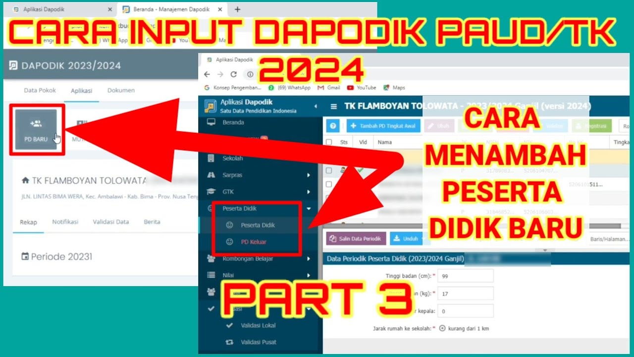 CARA MENAMBAHKAN SISWA BARU SECARA ONLINE DAN OFFLINE | CARA MENGISI ...