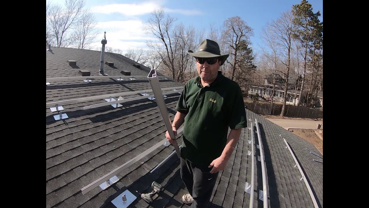 DIY Installing Panel (module) Mounting Rails for Solar System - YouTube