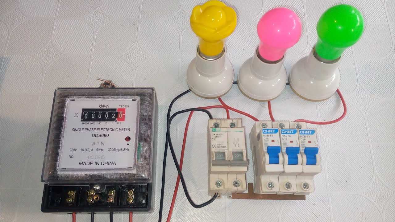 House wiring single fase | single fase three rooms connection | - YouTube