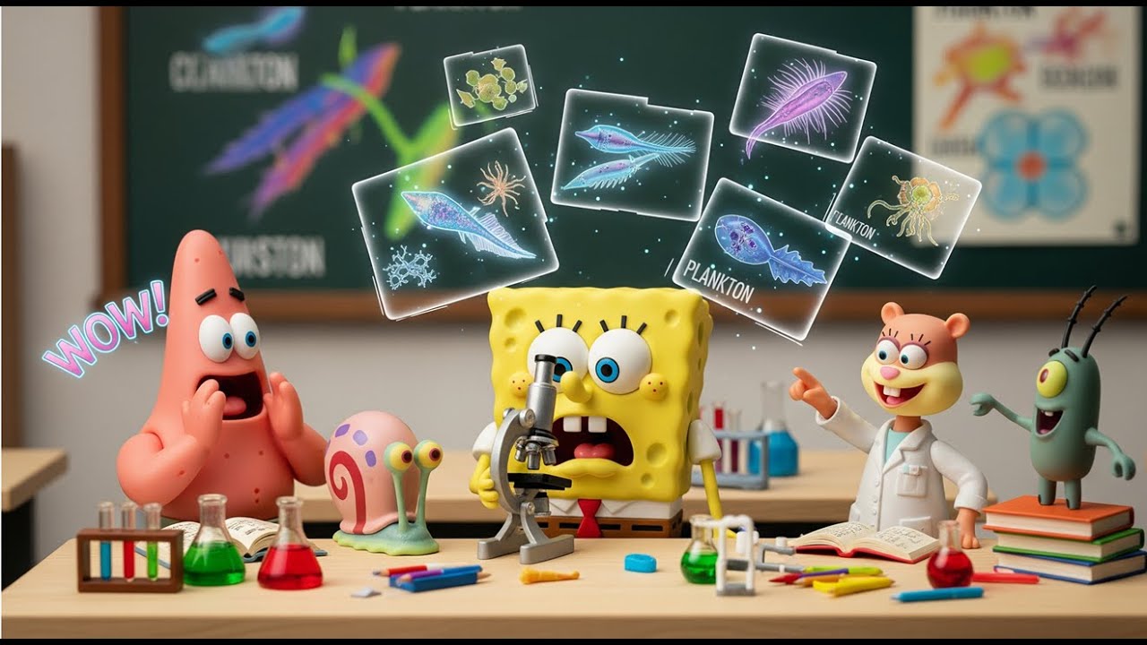 AMAZING! SpongeBob Discovers TINY Sea Creatures! 🔬 Microscope Adventure ...
