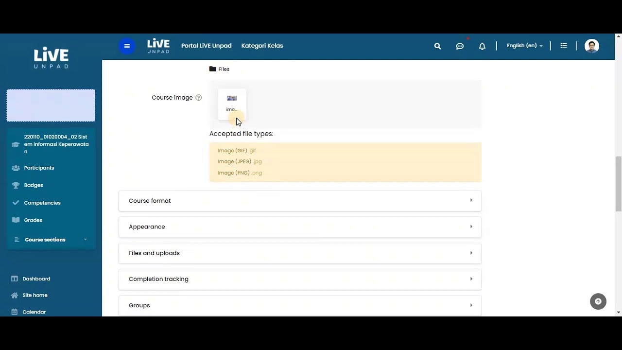 Tutorial LMS LiVE Unpad | Edit info kelas - YouTube