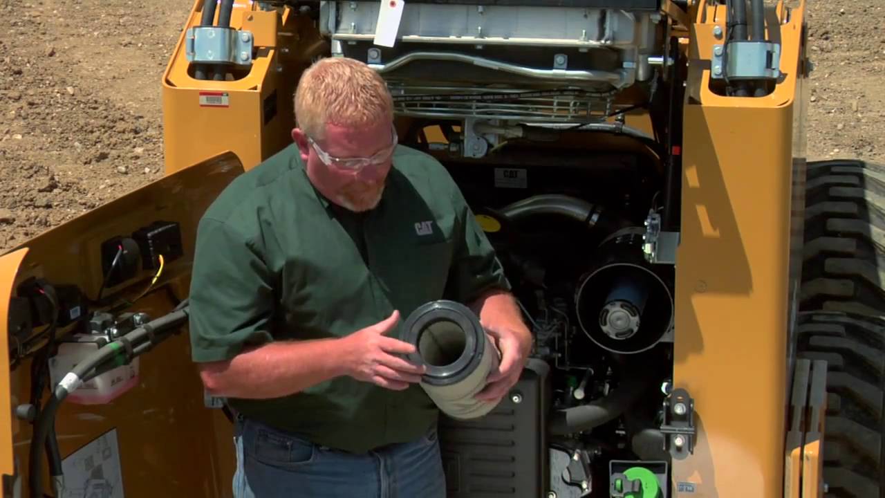 Cat® Skid Steer Loader | Air Filter & Dust Ejector Maintenance - YouTube