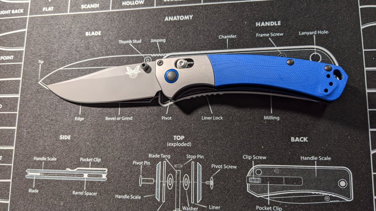Benchmade Custom Shop Mini Crooked River With M4 Steel / Blue & Grey ...