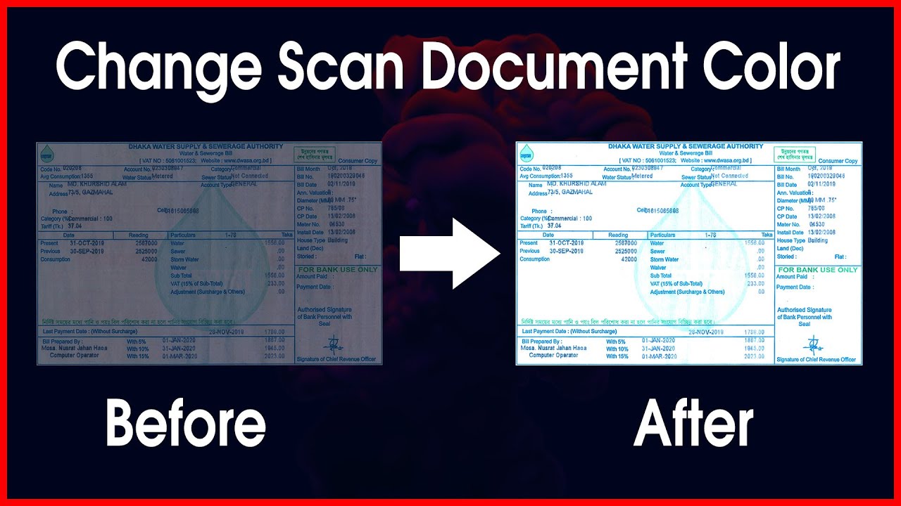 Scanning Document Background Color Change Just One Click in Photoshop ...
