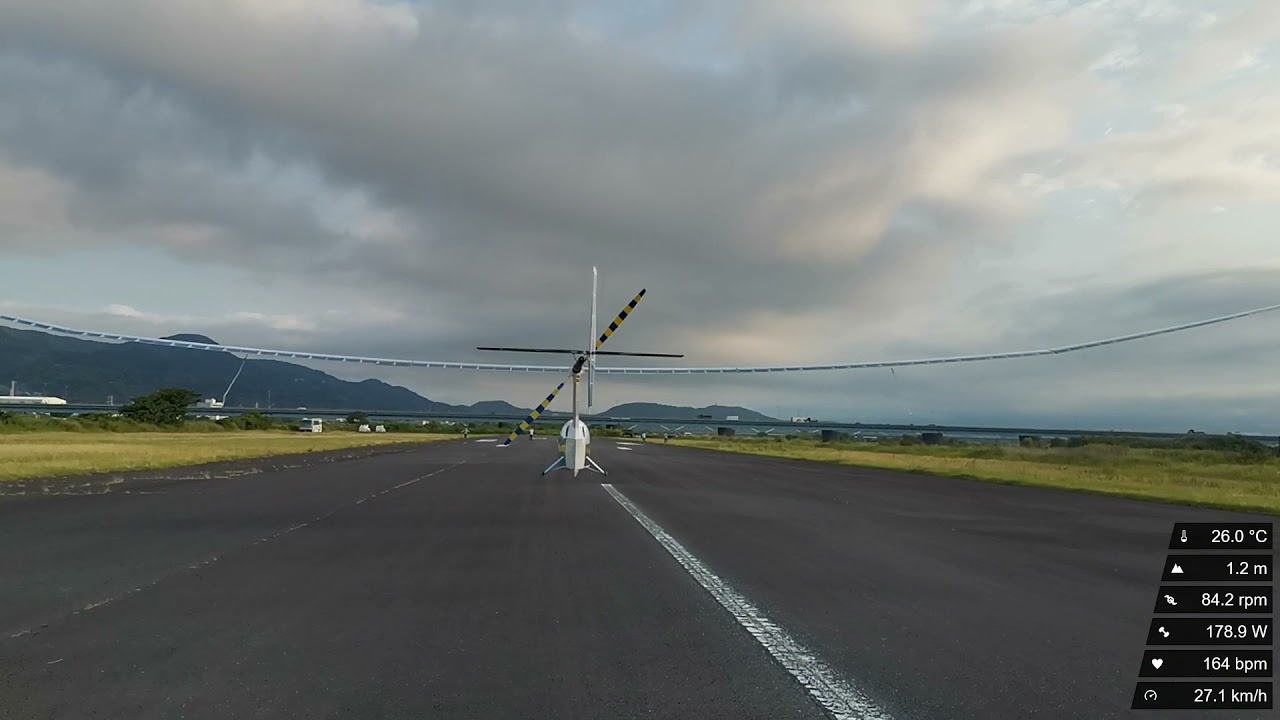 2021/06/26 Human Powered Aircraft Test Flight @Fujikawa (from chasing ...