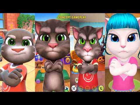 Talking Tom Cat 2026 VS My Talking Tom 1 & 2| Tom 1, Tom 2 & Angela Copy Tom Moves! Concept Gameplay