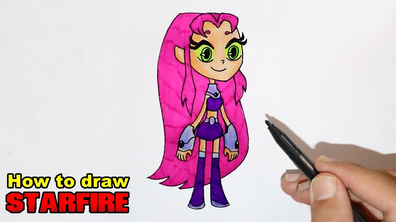 Teen Titans How to draw Star Fire step by step for beginners - YouTube