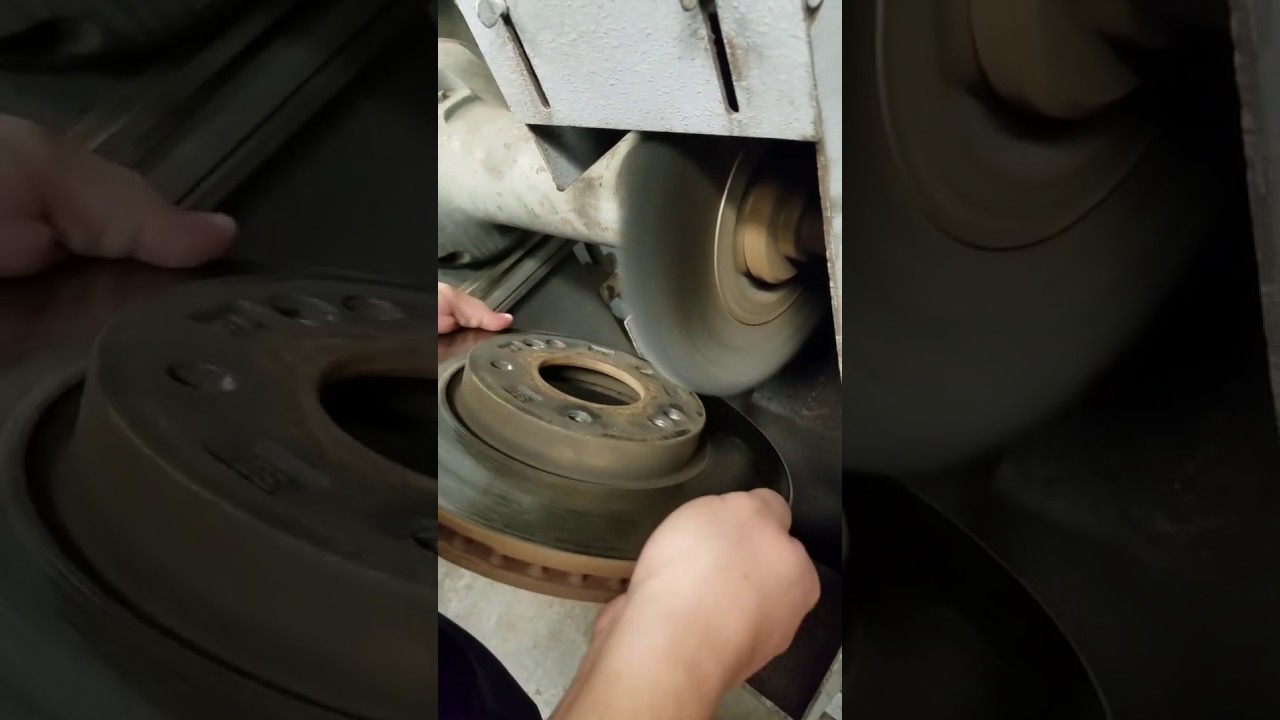 Removing surface rust off brake rotor - YouTube