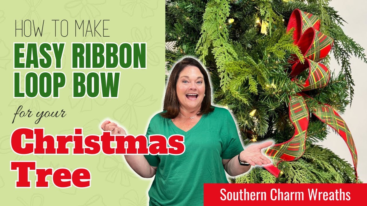 Easy 3 Ribbon Loop Bow Tutorial For Decorating Your Christmas Tree ...