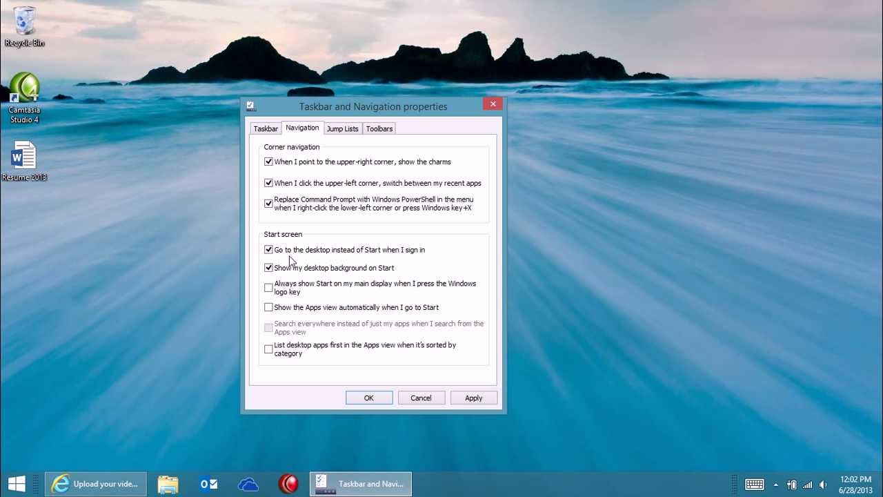 Windows 8.1 Boot Directly to the Desktop (Bypass the Start Screen ...