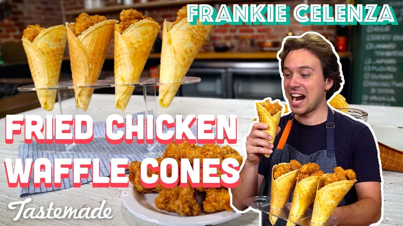 Fried Chicken Waffle Cones I Frankie Celenza - YouTube