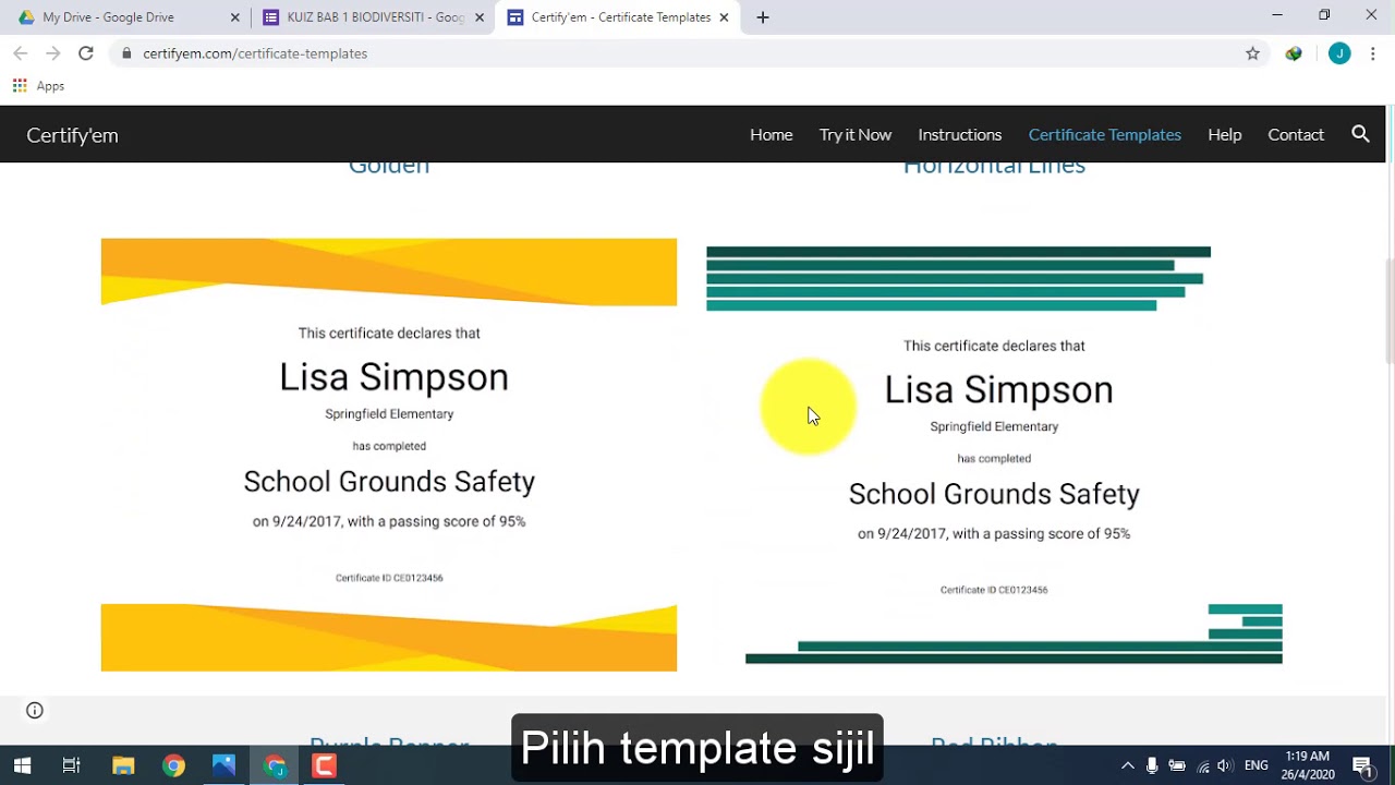 Hasilkan Sijil Google Forms - YouTube