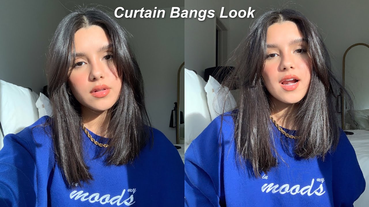 Cómo peino mis curtain bangs, how to style long bangs - YouTube