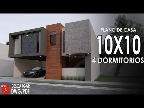 Plano de casa de 10x10 metros