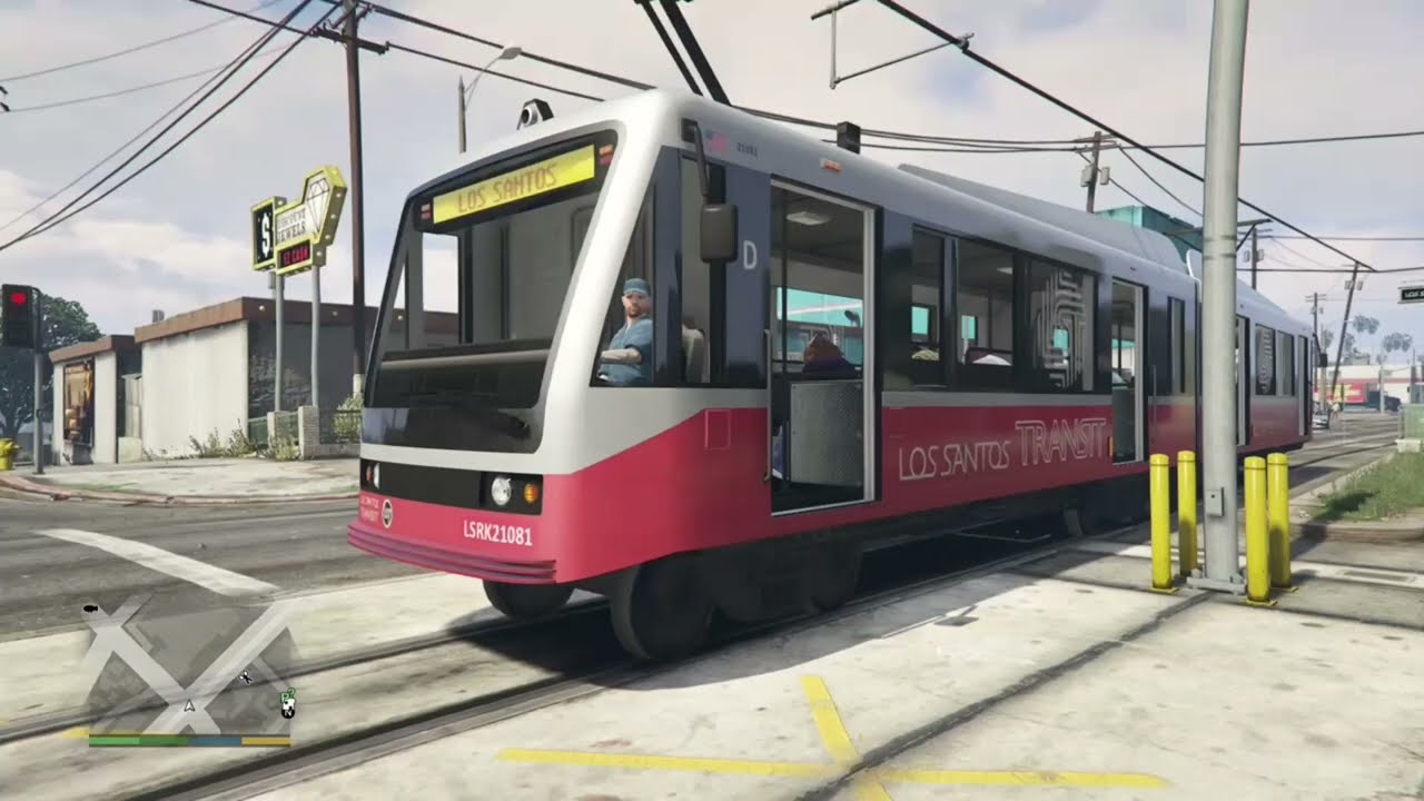 GTA V tram overshoots station - YouTube