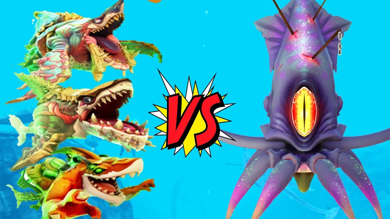 Hungry Shark World - EXTINCTION Sharks vs Giant Colossal Squid Boss ...