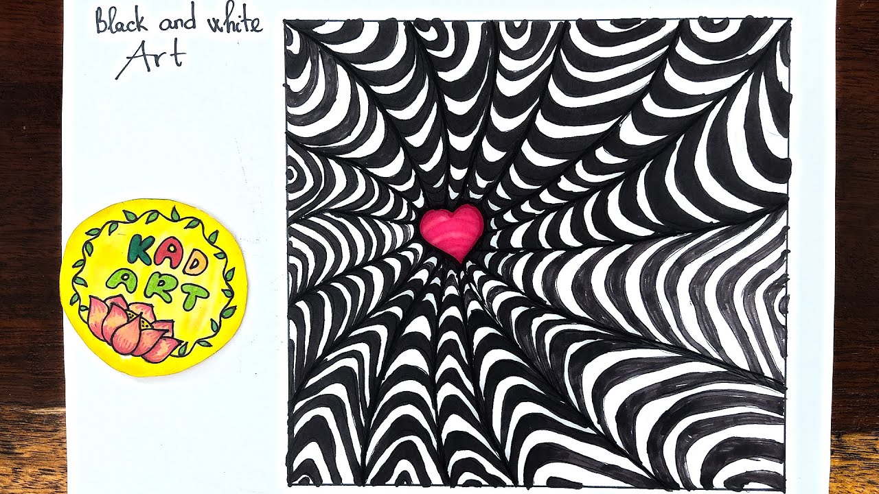 BLACK AND WHITE ART - DRAW BLOWING OPTICAL ILLUSIONS - YouTube