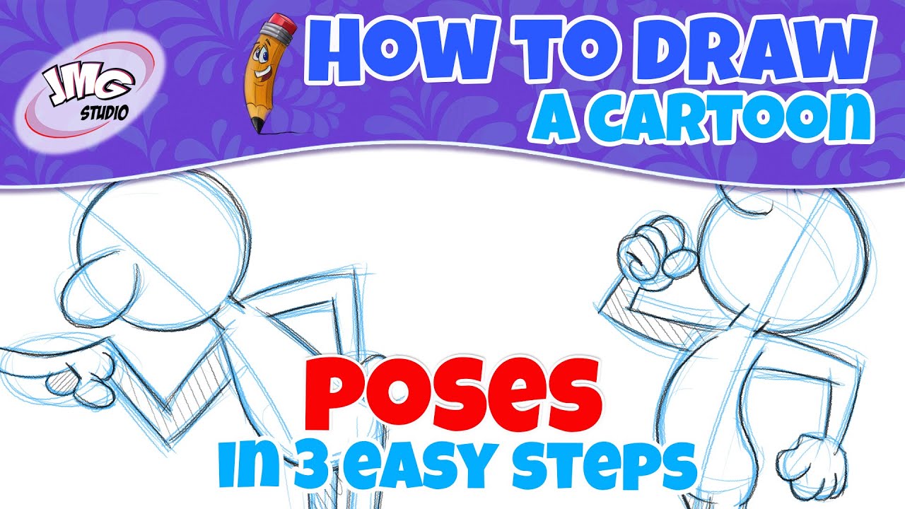 How to draw 2 cartoon poses - YouTube