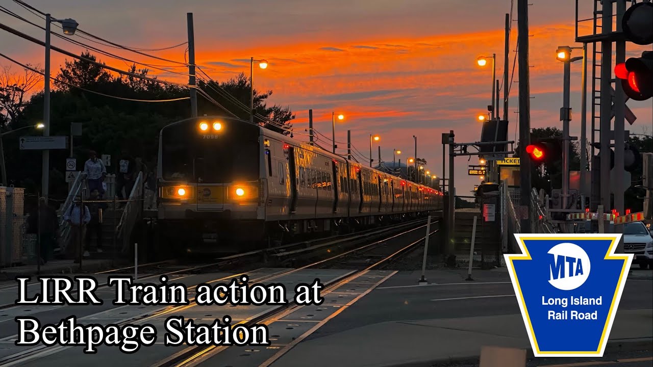 ⁴ᴷ MTA LIRR Train action at Bethpage Station - YouTube