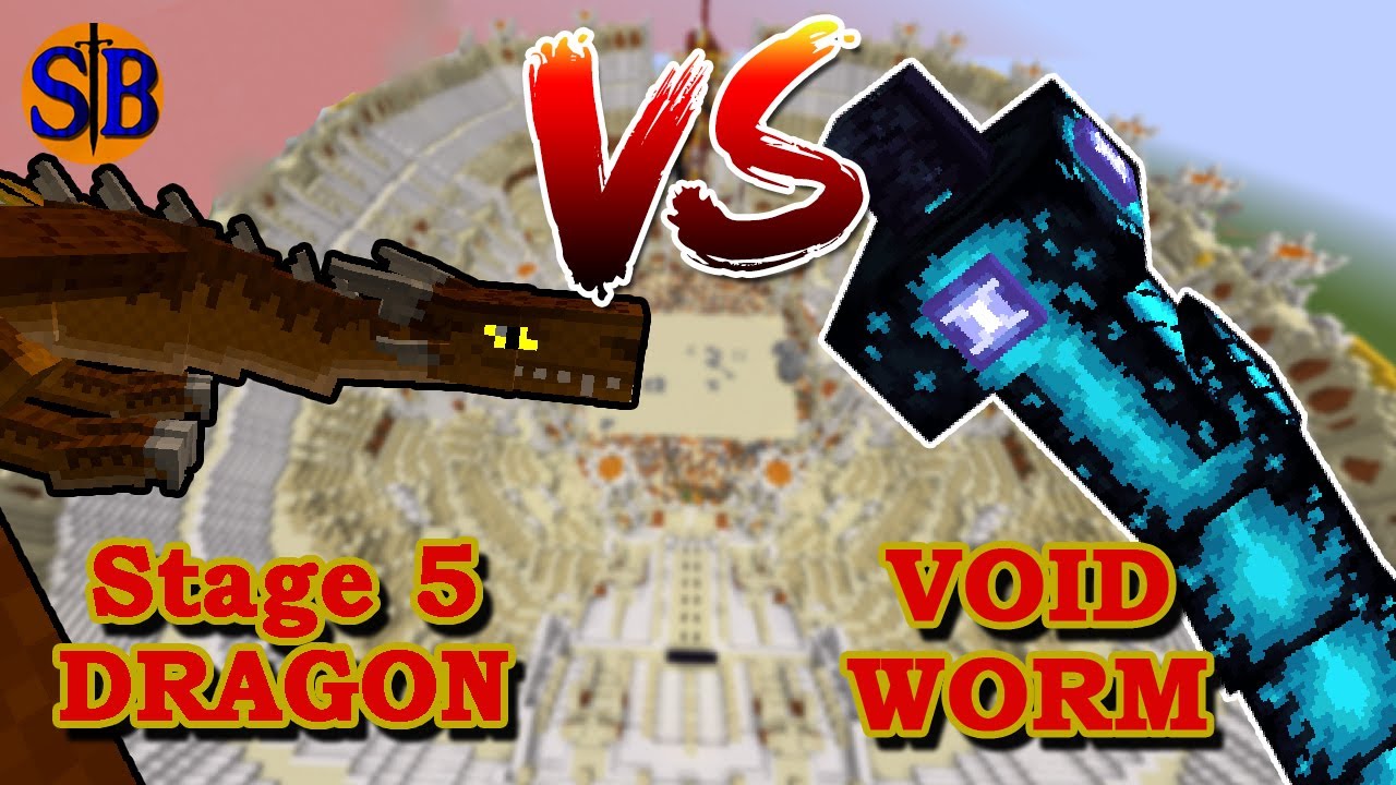 Stage 5 FIRE DRAGON vs VOID WORM | Minecraft mobs battle - YouTube