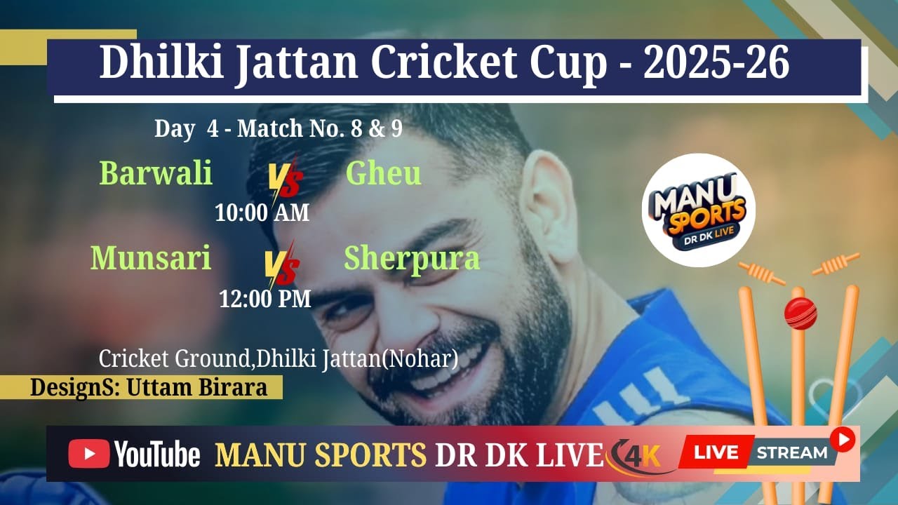 #live 🏏 Munsari 🆚 Deidas || Day 4📍 Dhilki Jattan Cricket Cup 🏆 2025-26 ...