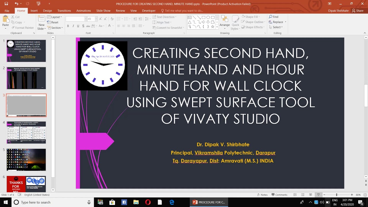 CREATING SECOND HAND, MINUTE HAND AND HOUR HAND FOR WALL CLOCK USING ...
