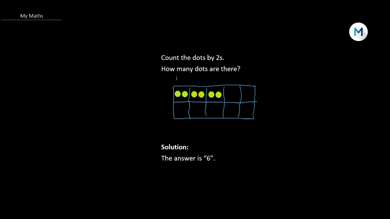 MyMaths_CBSE_UKG_Numbers_Ex05_Count dots by 2's - YouTube