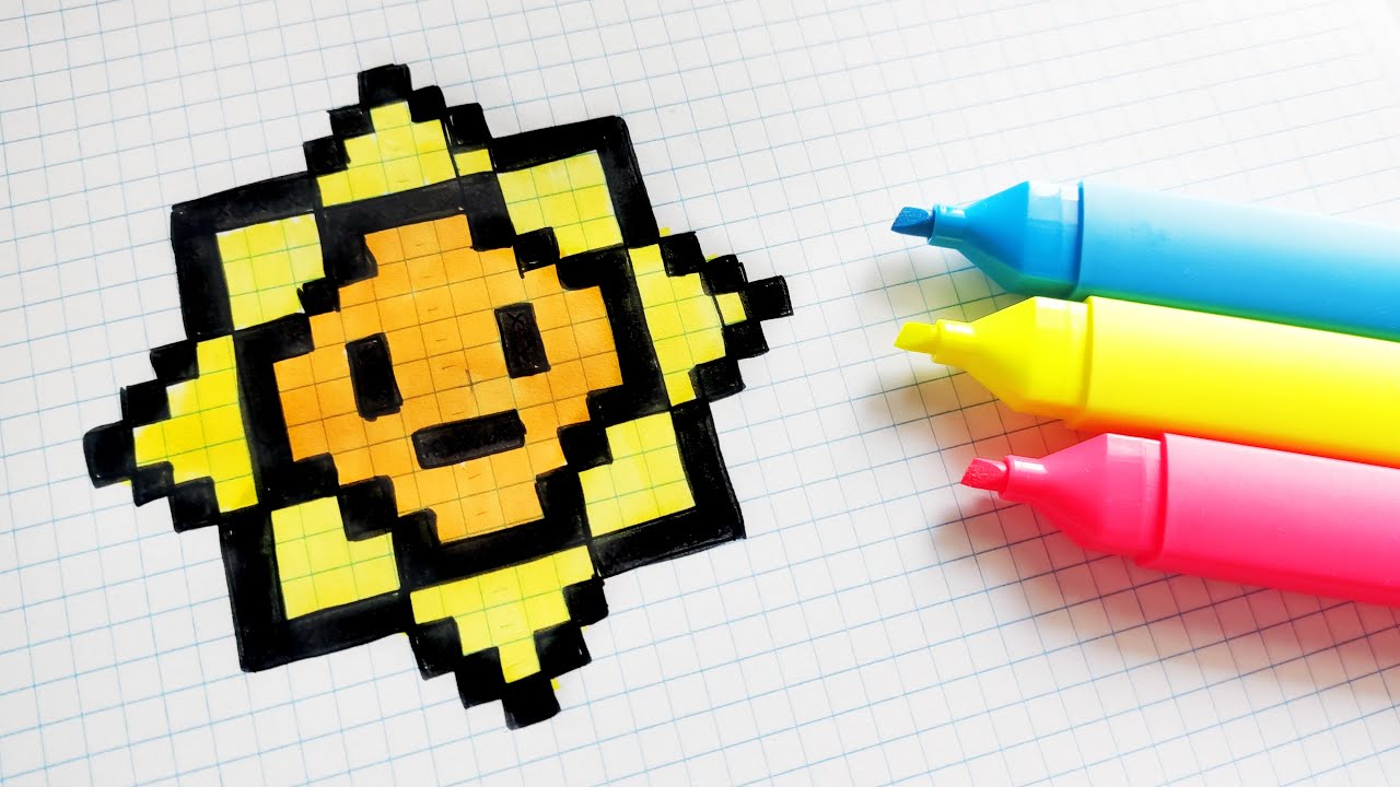 Handmade Pixel Art - How to draw a kawaii sun #pixelart - YouTube
