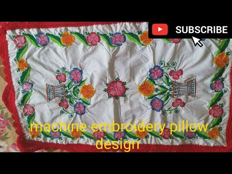 machine embroidery pillow - YouTube