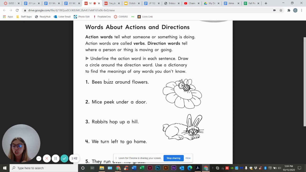 action words and direction words - YouTube