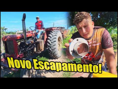 NOVO ESCAPAMENTO 5 POLEGADAS FICOU MUITO FEIO NO PAMPA! MASSEY FERGUSON 85 TURBO!