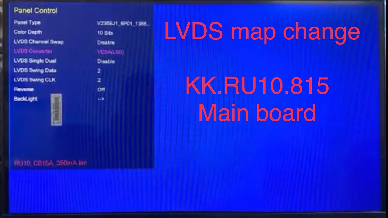 How to change Ti mode or mirror change and LVDS map for KK.RU10.815 ...