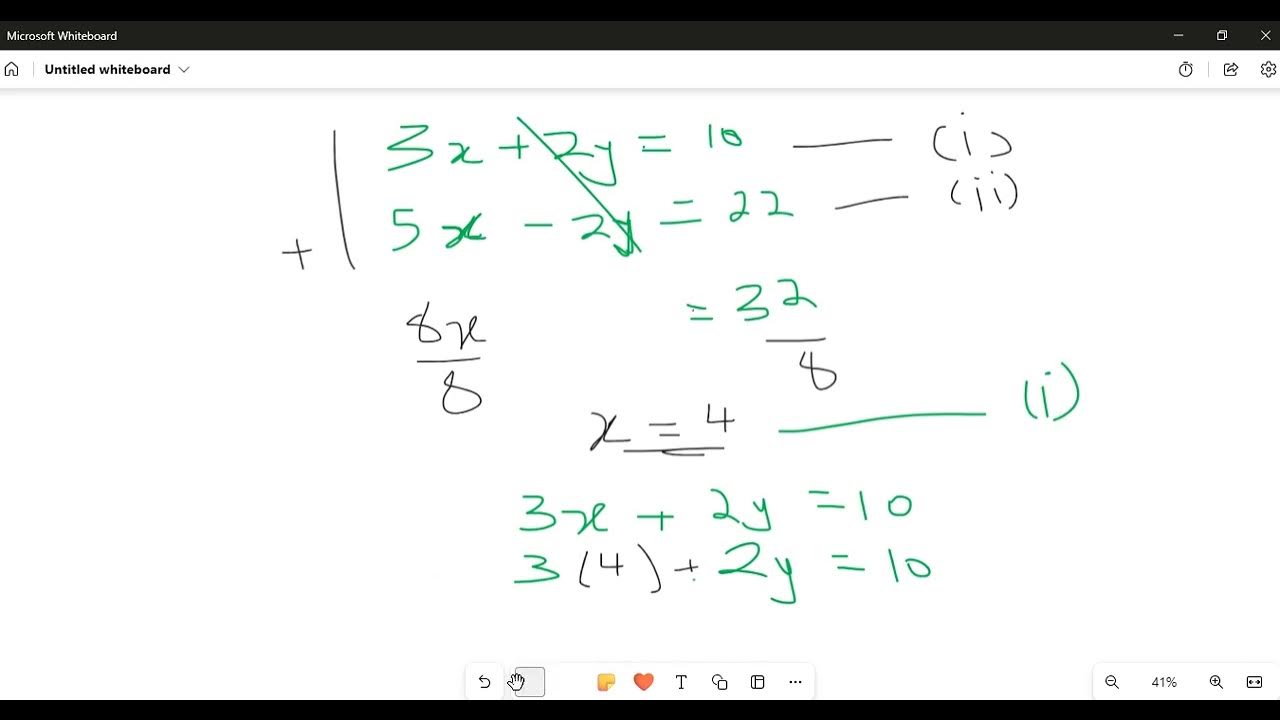 grade 9 simultaneous equations - YouTube