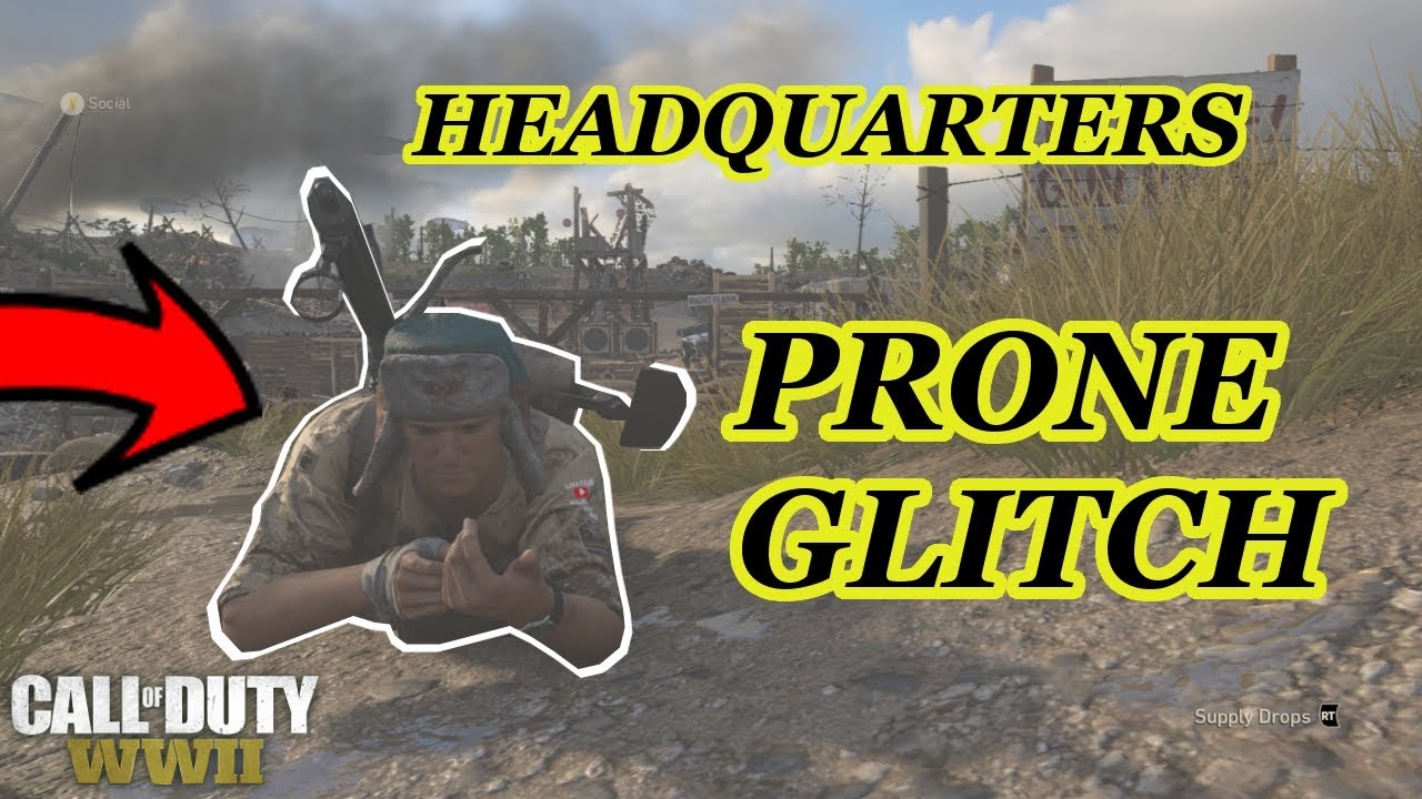 COD WW2 - HOW TO GO "PRONE" IN HEADQUARTERS! NEW PRONE GLITCH TUTORIAL ...