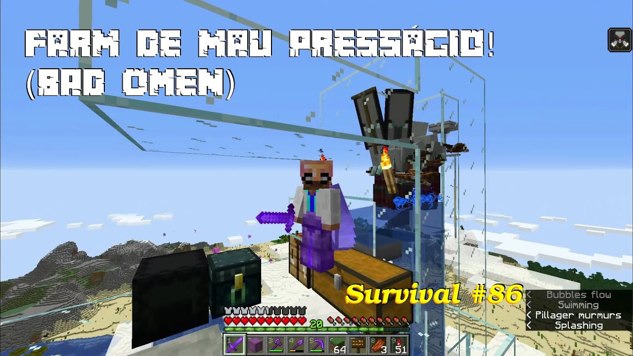 Minecraft Survival (Episódio #86) - Farm de Mau Presságio (Bad Omen ...