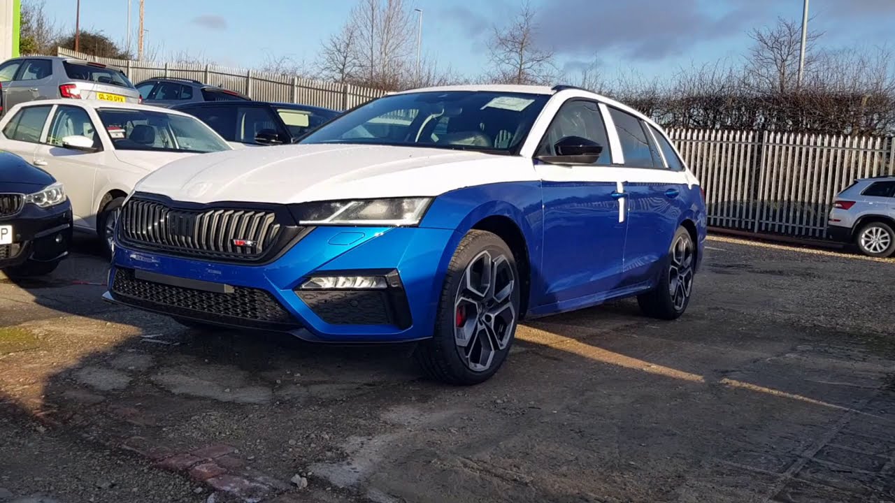 Brand New ŠKODA Octavia vRS Estate in Race Blue - YouTube