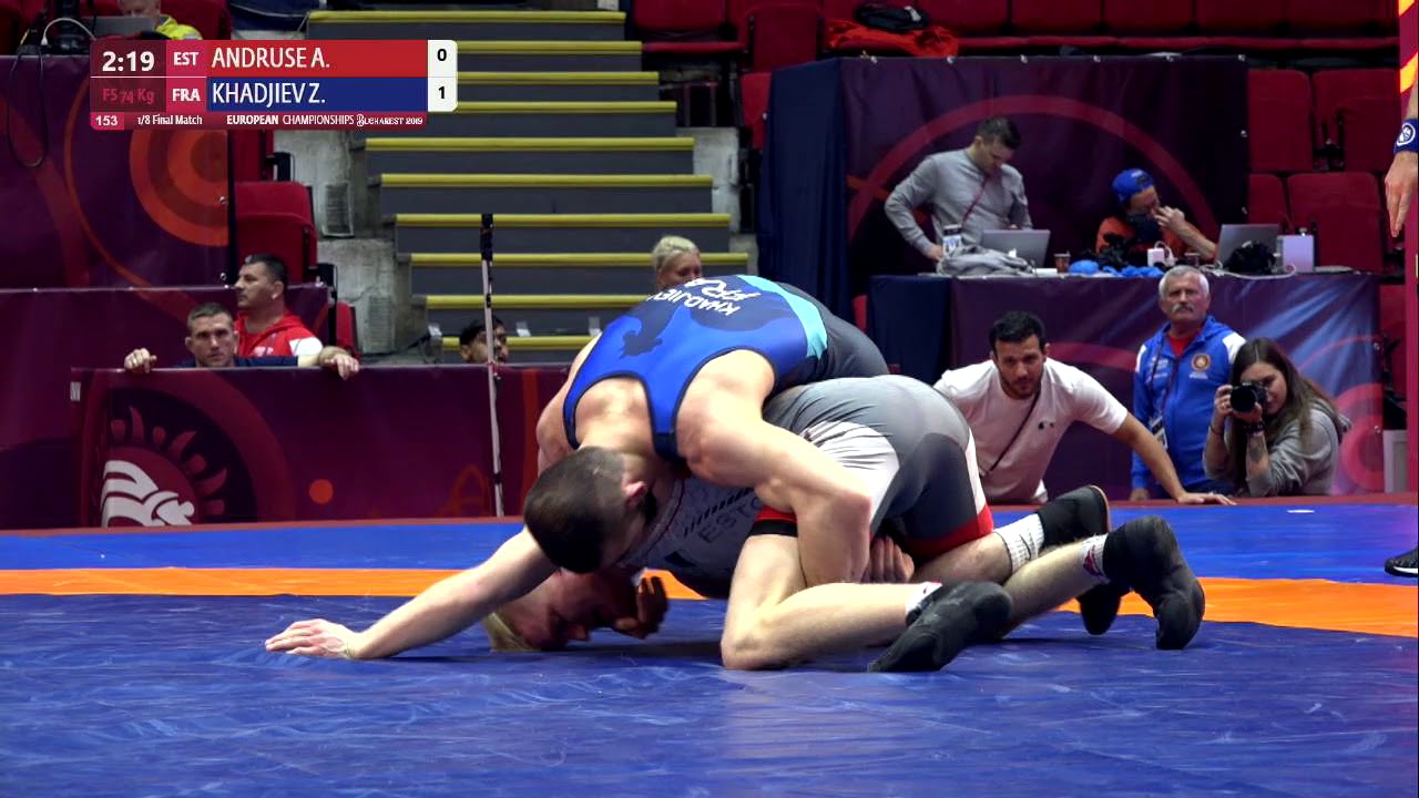 1/8 FS - 74 kg: A. ANDRUSE (EST) v. Z. KHADJIEV (FRA) - YouTube