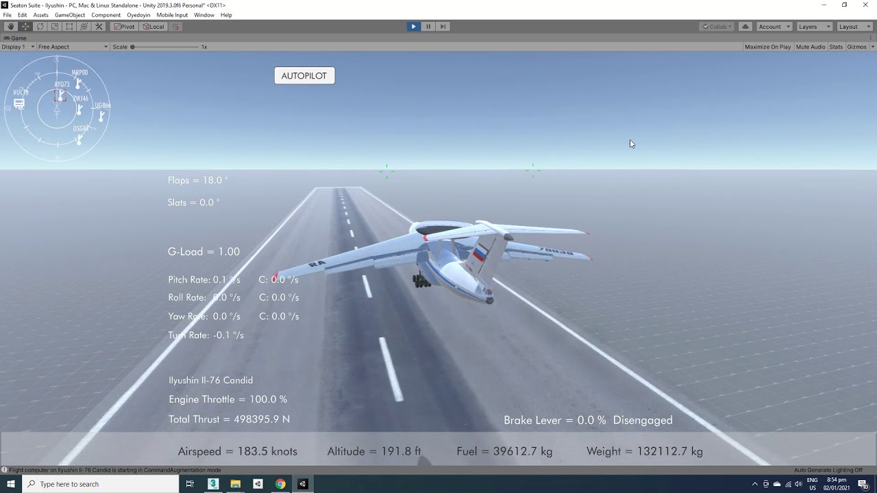 Silantro Unity3D Flight Simulator: Ilyushin Il-76 Base Flight ...