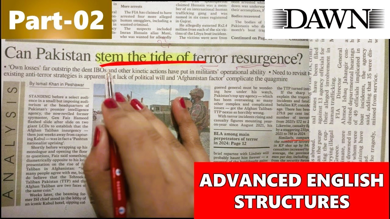 ADVANCE ENGLISH STRUCTURE || Learn English Through Newspaper Reading ...