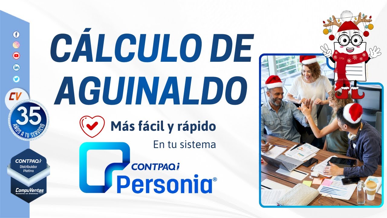 Cálculo de Aguinaldo con CONTPAQi Personia - YouTube