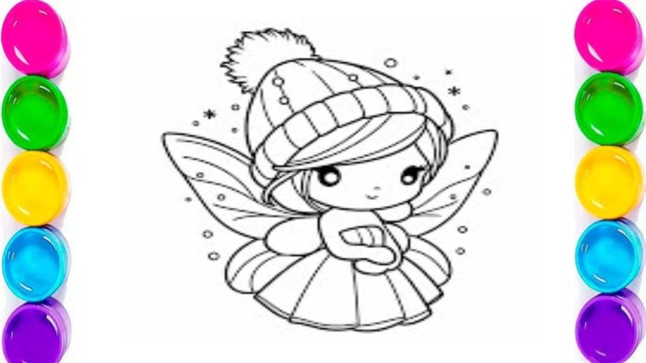 How to draw santa Princess for kids, Painting and Coloring for kids ...