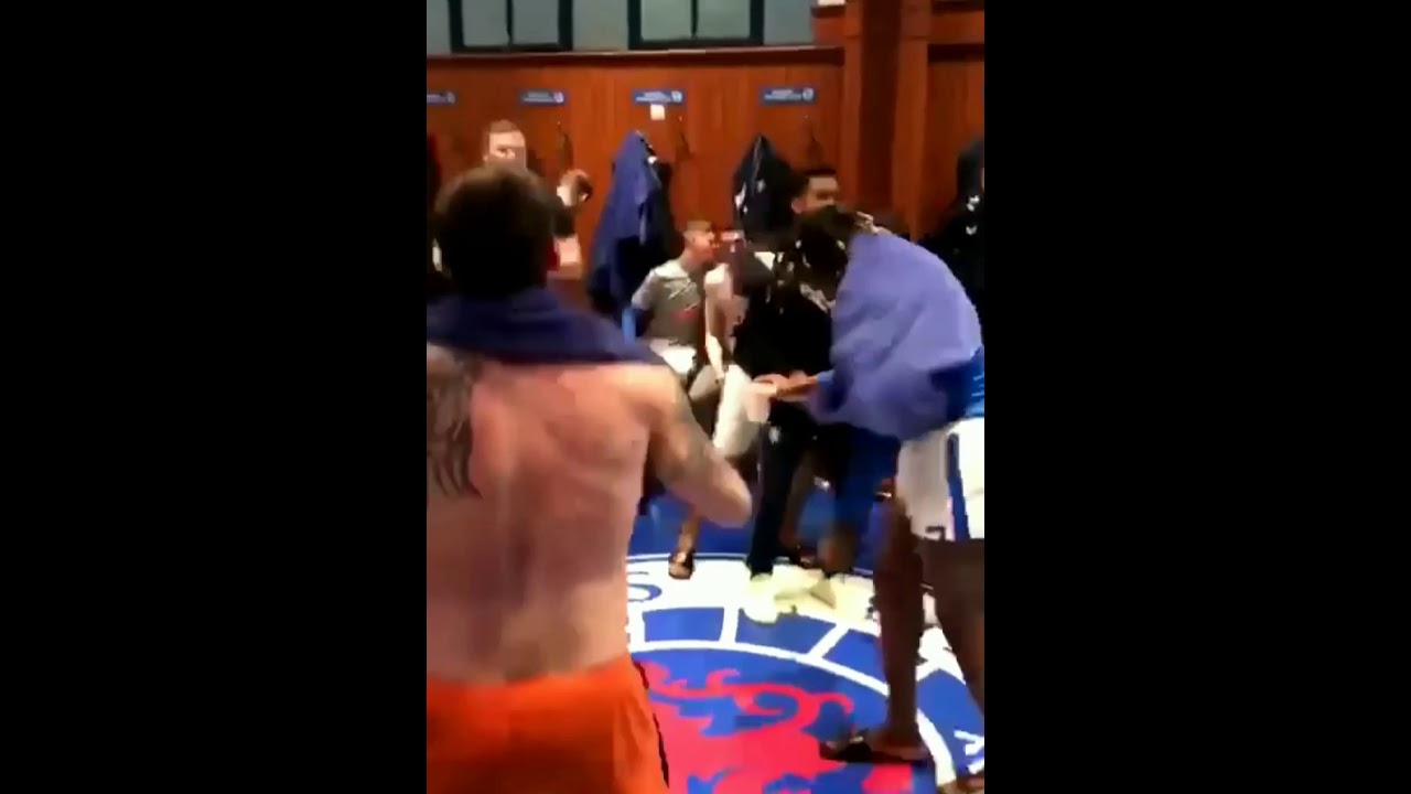 Rangers Changing Room Celebration - YouTube