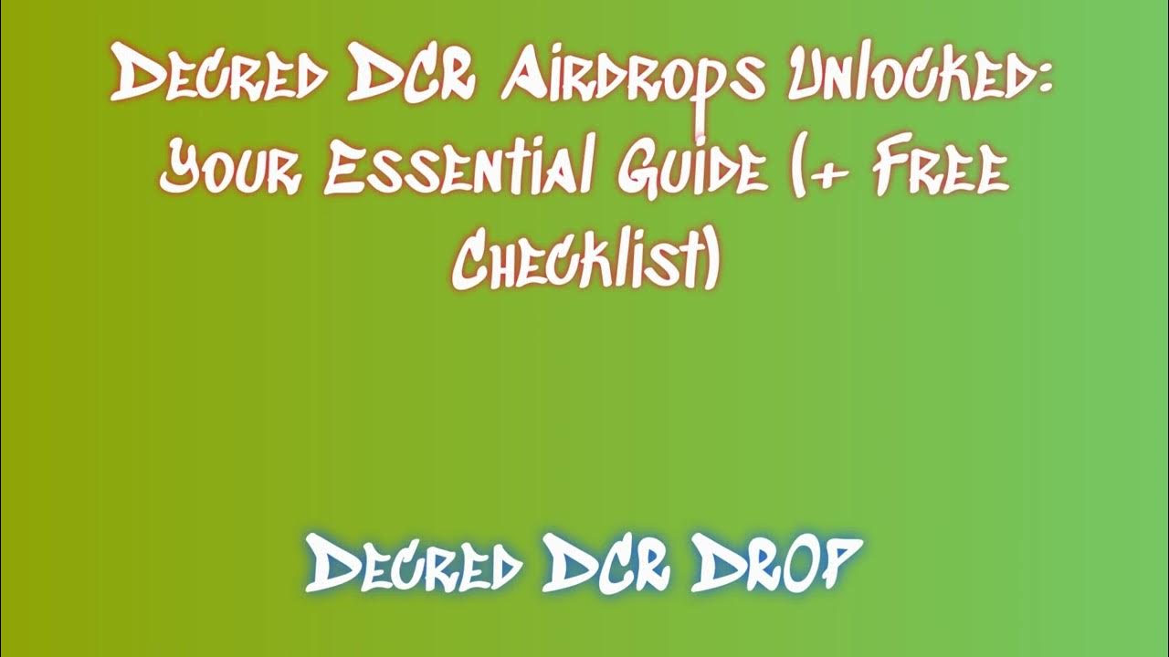 Claim Free Decred DCR Airdrop | Discover Decred DCR Airdrop Exchange Options - YouTube