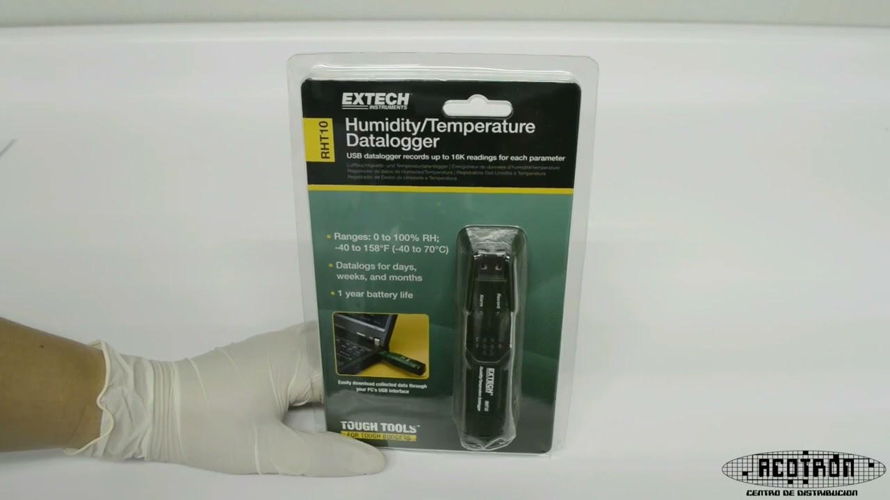 Registrador de datos USB de temperatura y humedad marca EXTECH modelo ...