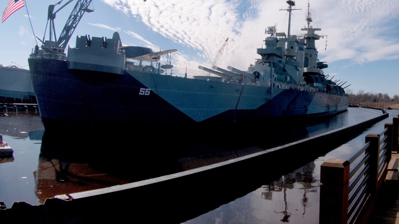 Battleship NORTH CAROLINA Cofferdam & Walkway Construction - January ...