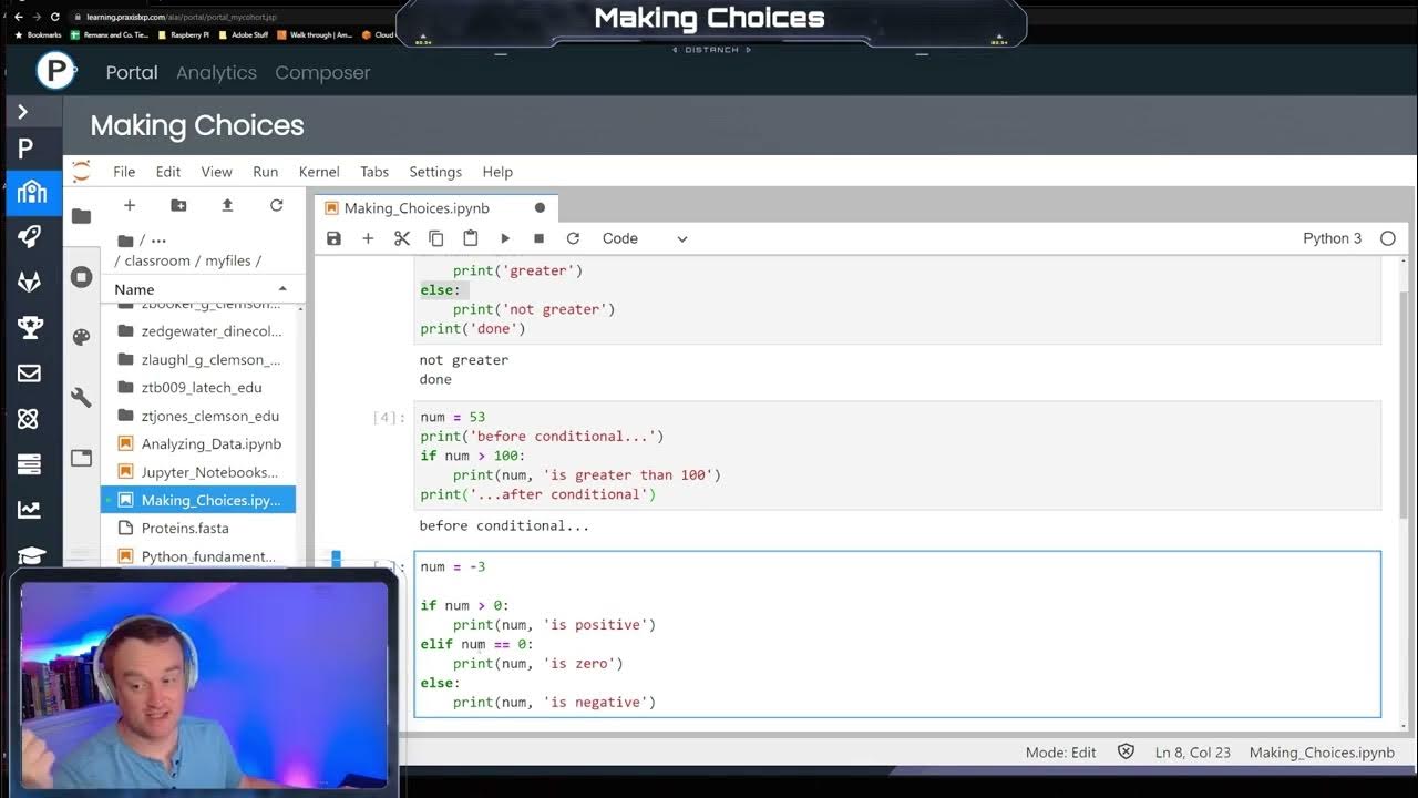 Intro To Python Making Choices Vdb Computational Biology Youtube